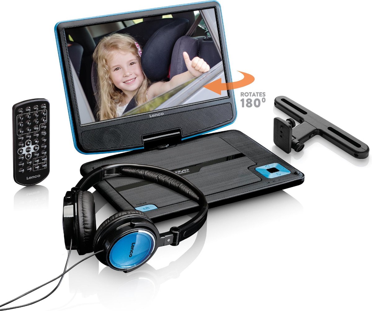 Lenco DVP-910BU - Portable DVD-speler met batterij - 9 inch - Blauw ...